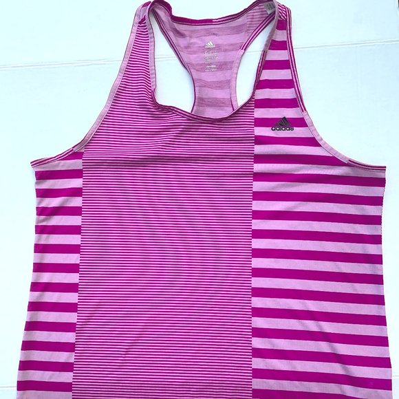 adidas | Tops | Adidas Climalite Racerback Striped Tank Xl | Poshmark